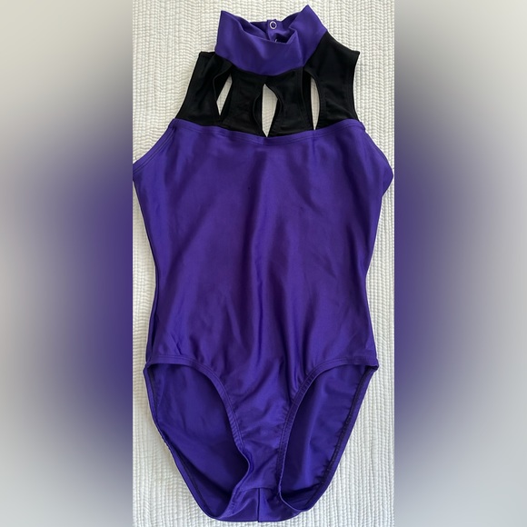 unbranded | Costumes | High Neck Black Purple Dance Leotard | Poshmark